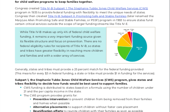 Child Welfare Federal Funding Streams: Title IV-B - Children's Defense Fund