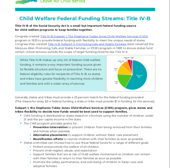Child Welfare Federal Funding Streams: Title IV-B - Children's Defense Fund